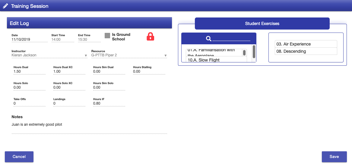 Student Records | Nephex Flight | Flight School Management